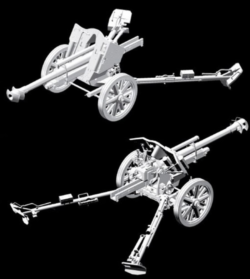 Niemiecki transporter Sd.Kfz.10 z haubicą 10,5cm le.SH.18/40 skala 1-35 ...