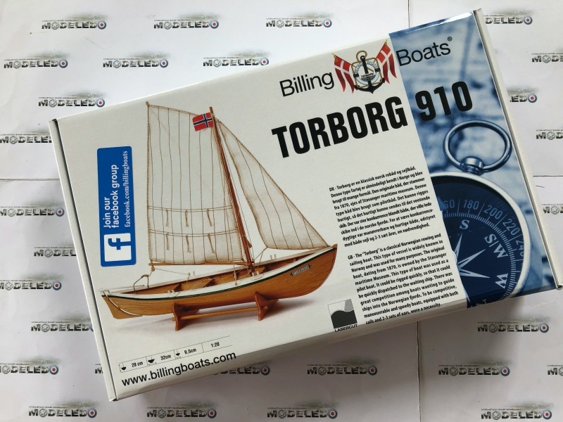 Drewniana łódź wiosłowo żaglowa Torborg - Modeledo.pl