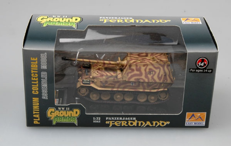 Sklejony i pomalowany model Panzerjager Ferdinand w skali 1:72 ...