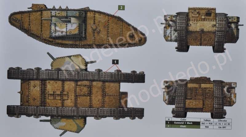 Brytyjski czołg Mk. I Female z WWI - bitwa pod Arras 1917 r. - Modeledo.pl