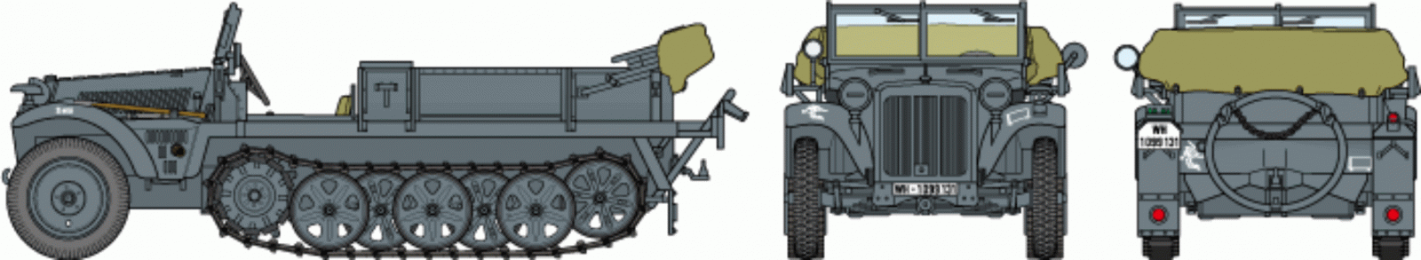 Pojazd półgąsienicowy Sd.Kfz.10 do sklejania skala 1-35 - Modeledo.pl