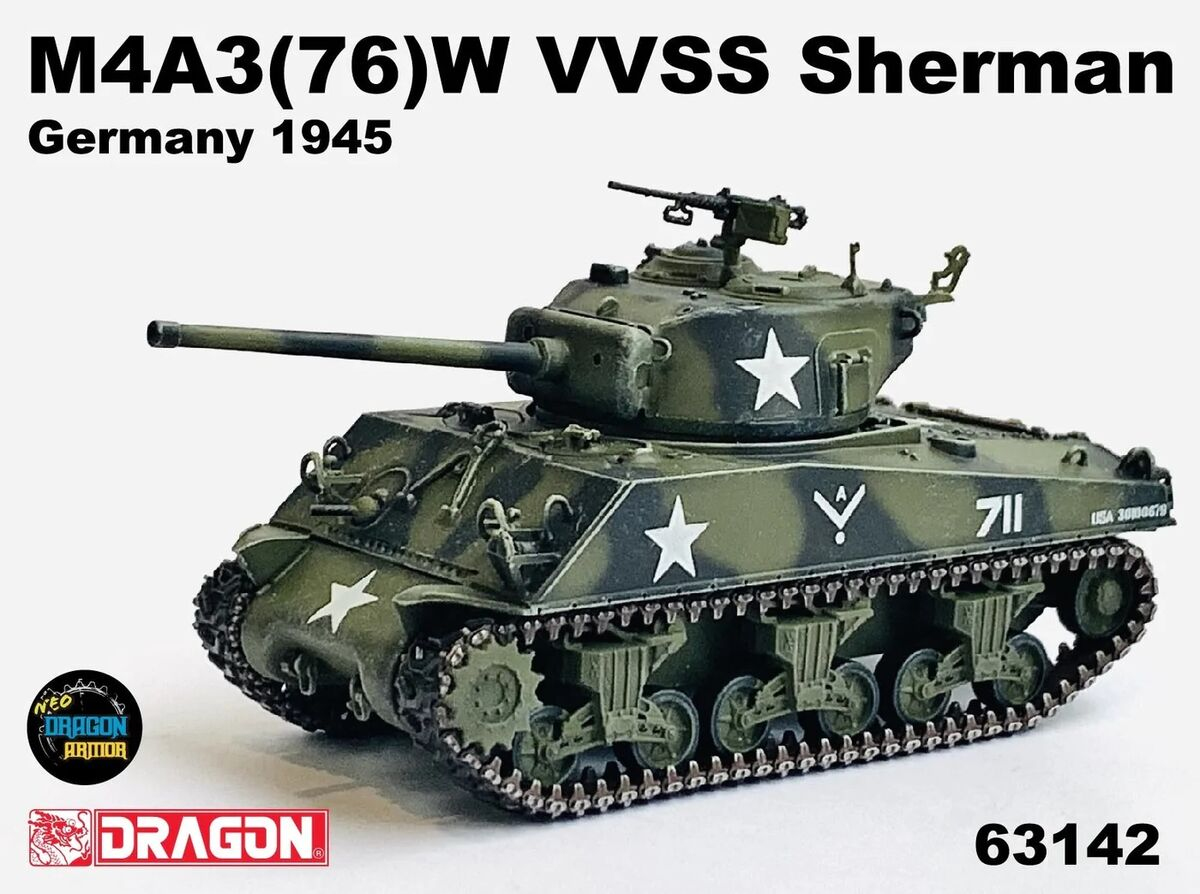 Die Cast Dragon Armor 63142 M4A3(76)W VVSS Sherman Germany 1945 ...