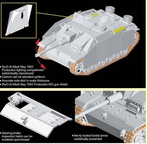 Niemieckie działo pancerne StuG. III Ausf.G 1943 w skali 1:35 - Modeledo.pl