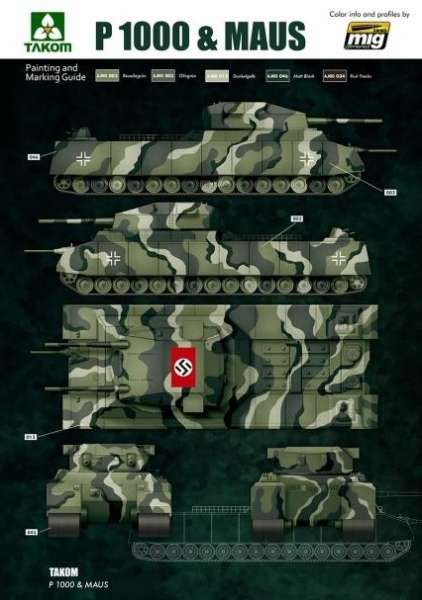 Niemiecki prototypowy czołg Landkreuzer P1000 i 2 czołgi Panzer Maus ...